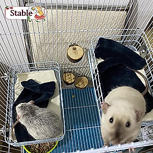 Rat Cage Platform Accessories Hanging Rat Ledge Metal Ferret Hammock Squirrel Cage Bed Small Animal Habitat for Hamster, Sugar Glider, Rat- Blue