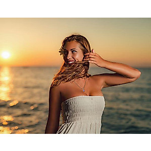 RUIZHEN Silver Leather Cord Glass Charm Evil Eye Pendant Necklace Blue Eyes Necklace (cord)