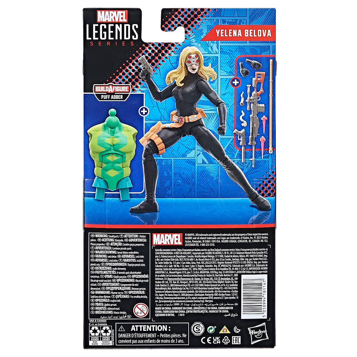 Marvel Legends Series: Yelena Belova Black Widow, Classic Comic Collectible 6-Inch Action Figure, 4+ Years