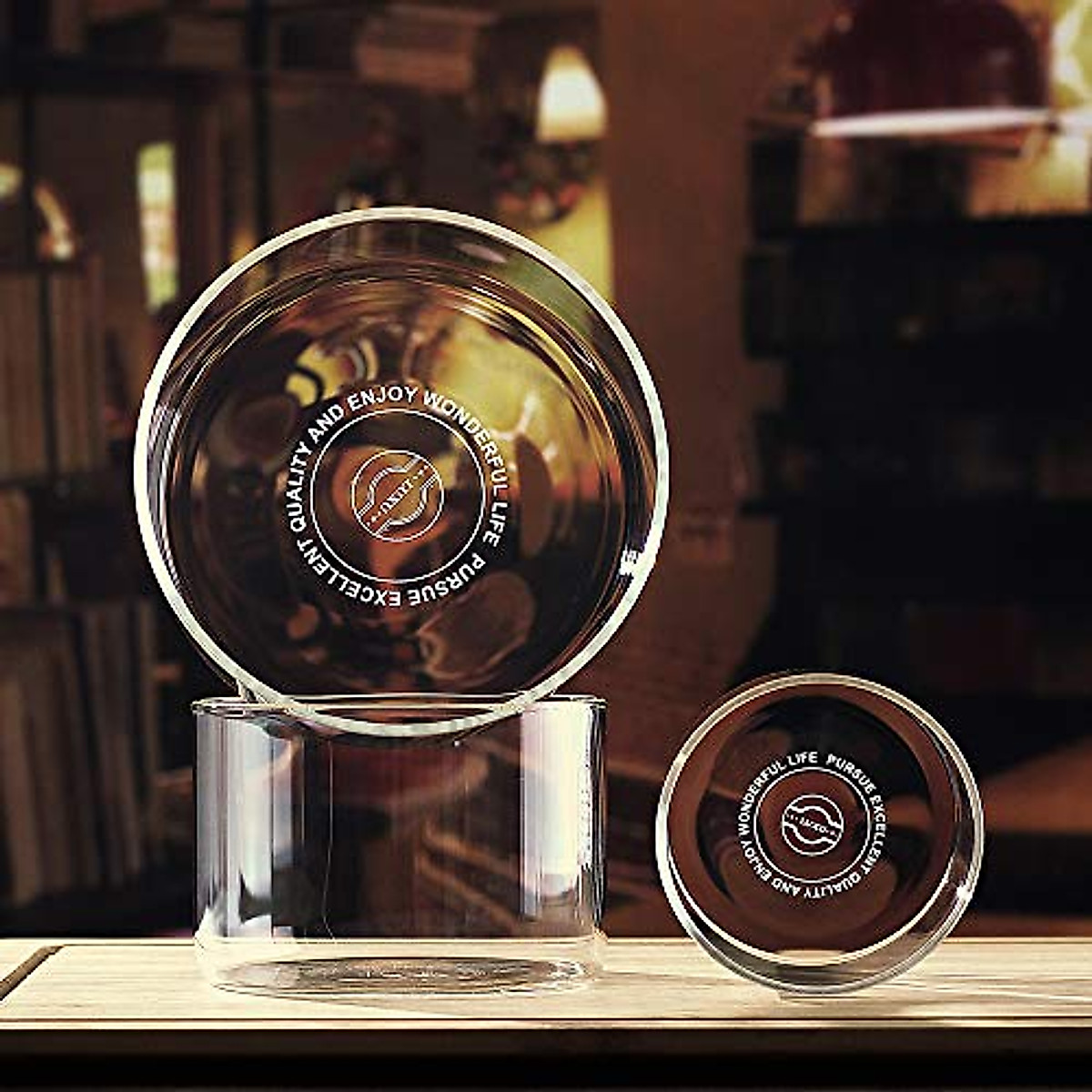 LUXU Glass Salad Bowl Set of 3 Glass,1 of 46OZ Salad Bowl,1 of 29 OZ Mixing bowl,1 of 15 OZ Fruit Bowl