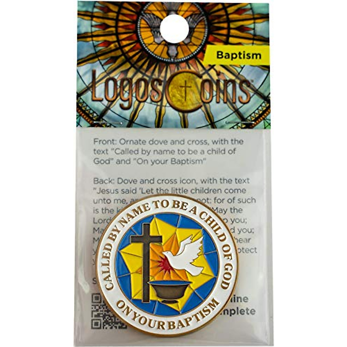 Baptism Coin, Baptismal Gift for Girls and Boys, Commemorative Keepsake Token, Catholic and Christian Religious Antique Gold Plated Prayer Challenge Coin