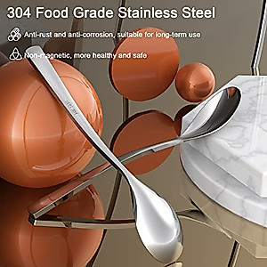 Coffee Spoons ,4-Piece GLAMFIELDS Teaspoons with a Long Handle, 6.1"Demitasse Espresso Spoons Set Food Grade Stainless Steel Small Serving Spoons for Dessert