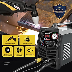 GZ GUOZHI Plasma Cutter, 45 Amp Air Inverter Plasma Cutter, 110V/220V Dual Voltage Digital Display IGBT Inverter Plasma Cutting Machine with 2T/4T/TEST, Automatic Drainage System