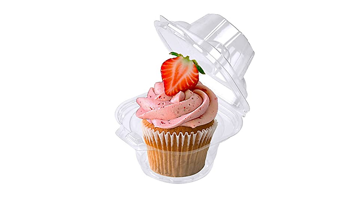 NPLUX 100 Pack Cupcake Containers - Secure & Stackable Packaging