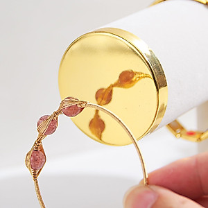 Kanwoder Bracelet Holder,T-bar Jewelry Organizer Display Stand for Girls (Beige)