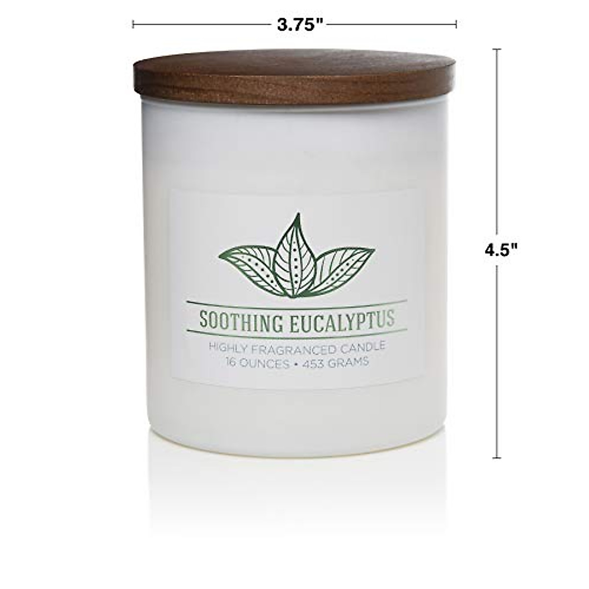 Colonial Candle Soothing Eucalyptus Scented Jar Candle, Wellness Collection, 2 Wick, 16 oz - Up to 120 Hours Burn