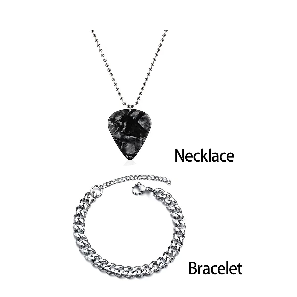 FantaLook 70 80s Long Curly Dark Brown Cosplay Wig with Necklace and Mater Bracelet for Halloween