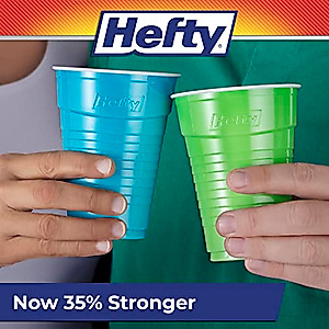 Hefty Everyday 16 oz Disposable Party Cups - 16 fl oz - 100 / Pack - Assorted Bright - Cold Drink, Party