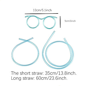 Flexible Soft Silly Straws, 8PCS Drinking Straw Eye Glasses, Silly Straw Glasses drinking Tube for Kids Party, Birthday, Fun Party