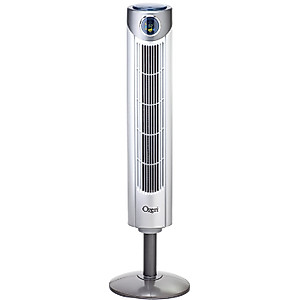 Ozeri Adjustable Oscillating Tower Noise Reduction Technology Ultra 42” Wind Fan, Silver