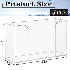Pack of 4 Paper Towel Dispenser Countertop Acrylic Folded Paper Towel Holder, 11.4''W x 4.2''D x 6.7''H, Clear Guest Napkin Dispenser for Z-fold C-fold Multi-fold Paper Towels