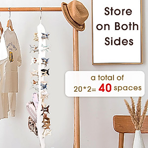 OAOLEER Claw Clip Organizer, Double-Sided Hair Clip Organizer Storage For Girls Women, Hanging Claw Clip Holder Hair Clip Display for Closet, Wall, Door Room Jewelry Shop (Beige)