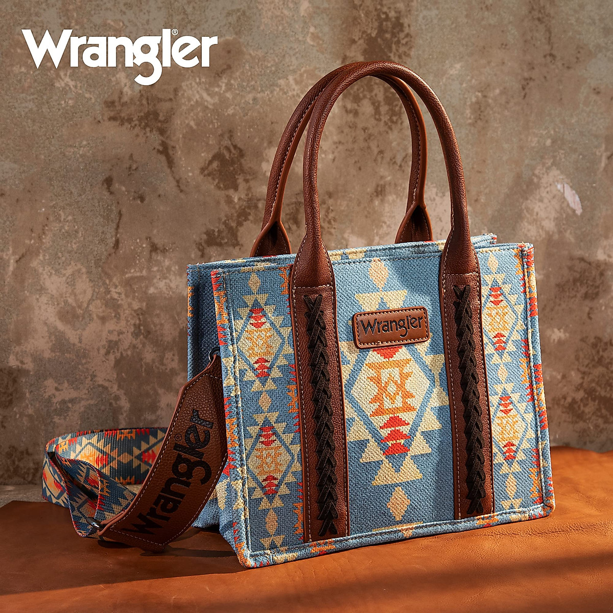 Montana West Wrangler Tote Bag for Women Western Shoulder Purses Boho Aztec Satchel Hobo Handbags WG2202-8120SBR