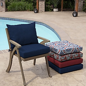 Arden Selections Outdoor Dining Chair Cushion Set 21 x 21, Sapphire Blue Leala