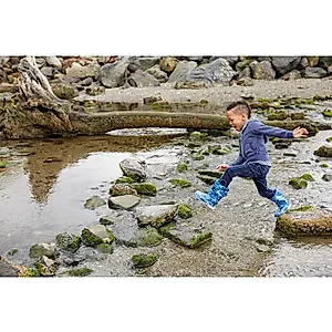 Western Chief Kids Light-Up Waterproof Rain Boot, Blue 8 M US Toddler