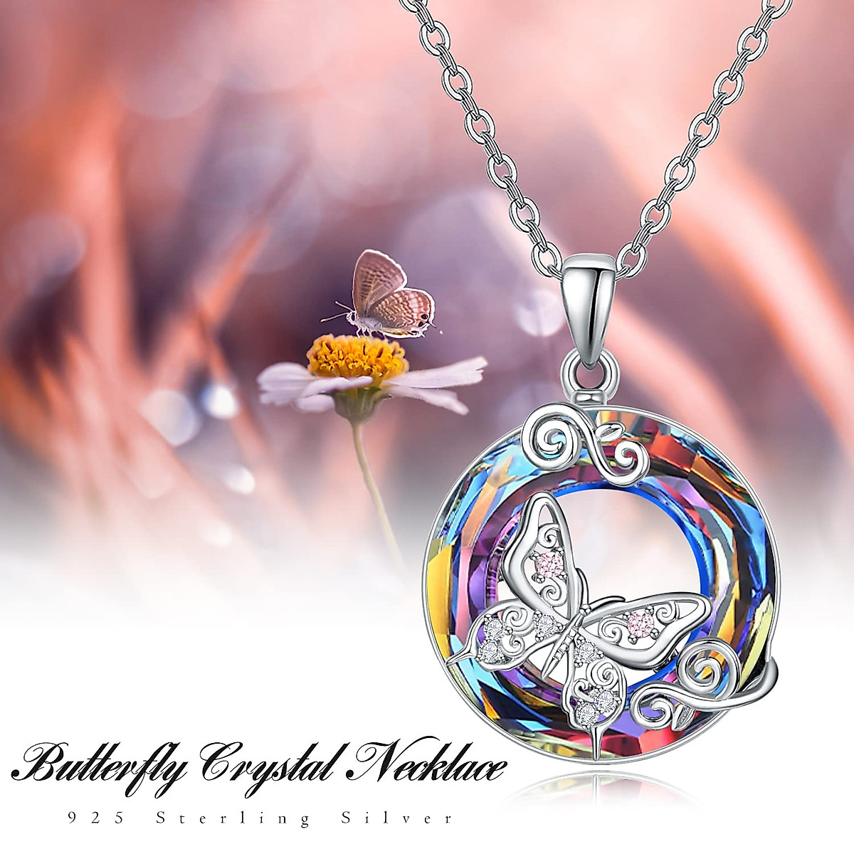 AENEAS Butterfly Necklaces for Women Sterling Silver Butterfly Pendant Necklace Butterfly Jewelry Gifts for Women