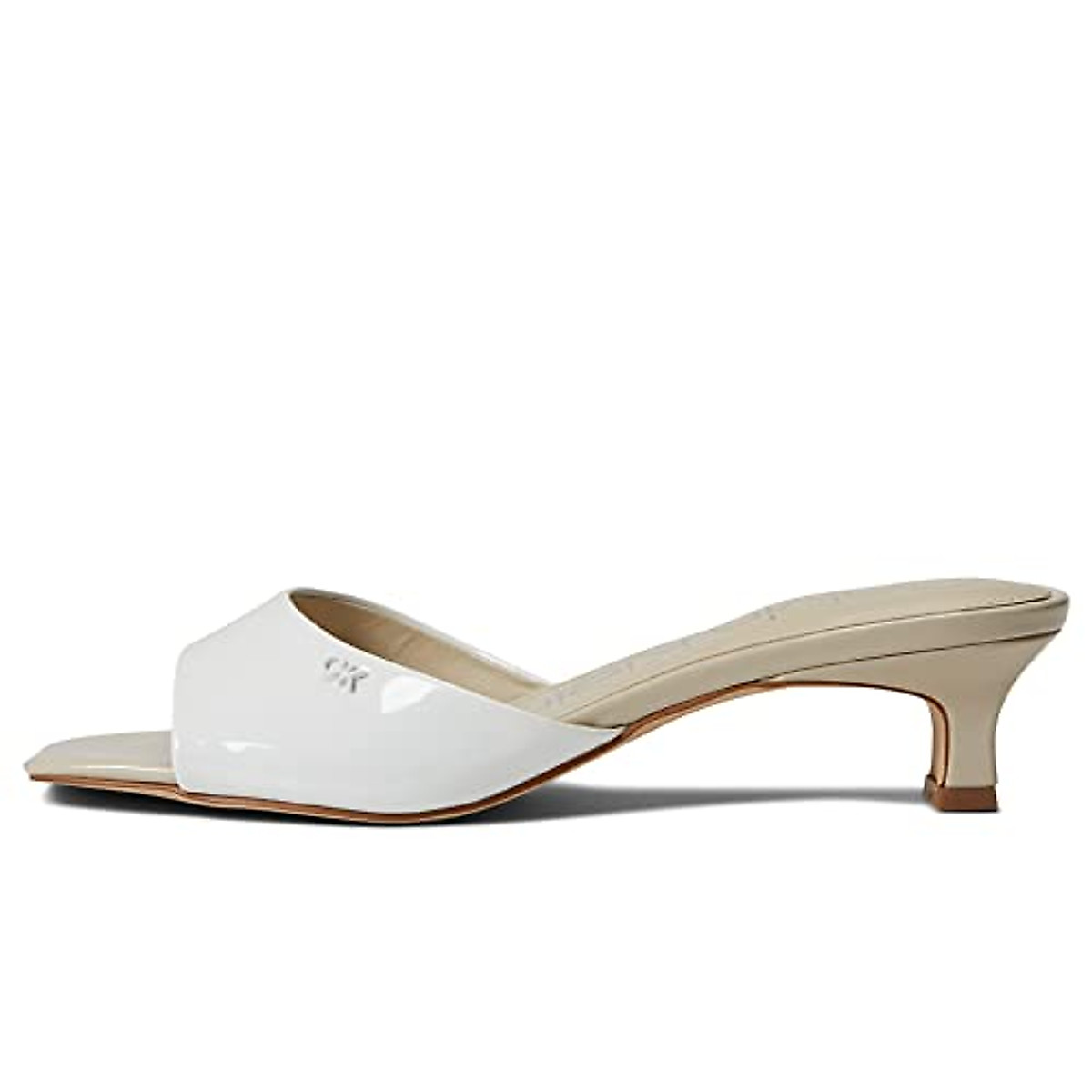 Calvin Klein Women's Fabian Heeled Sandal, White 140, 8.5