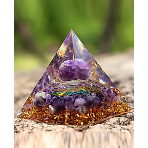 WEIENSC Orgone Pyramid - Healing Crystals Pyramid and Healing Stones, Crystal Stone Energy Generator for Yoga Reiki Meditaion Blanacing Chakra