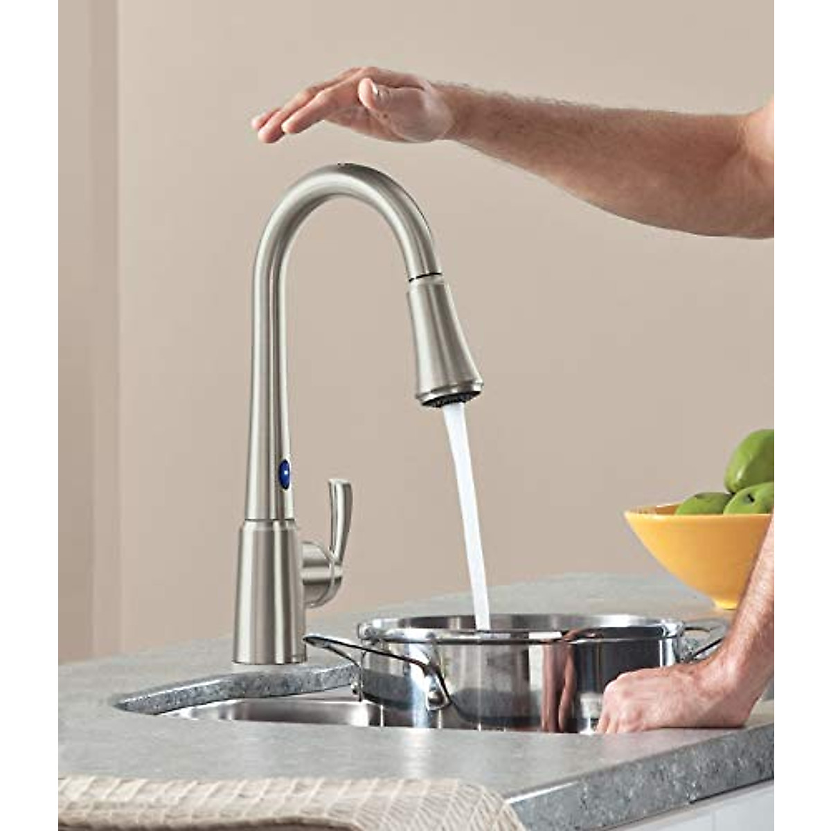 Moen 87359E2SRS Delaney One-Handle High Arc Pulldown Kitchen Faucet, Spot Resist Stainless