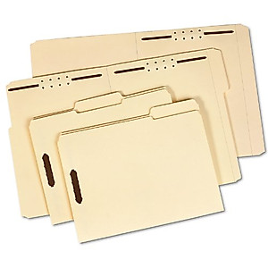 Pendaflex 1453718Pt Top Tab Fastener Folder, 1/3 Cut Top Tab, Letter, 18 Point, Manila, 50/Box