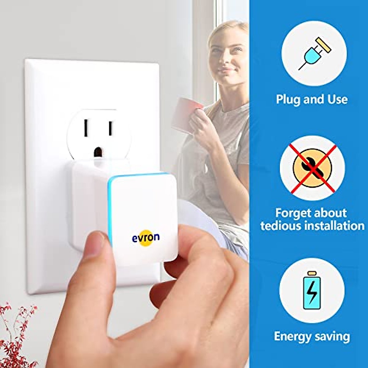 Evron Air Ionizers for Home,Negative Ion Plug In Filterless Folding Prongs Mobile Ionizer with Output up to 20 Million Negative Ions/Sec