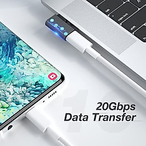 UseBean USB C Right Angle Adapter, (2-Pack) 90 Degree 100W 20Gbps 4K Video USB C Male to Type C Female Extension Extender for iPhone 15,MacBook,iMac,iPad,Steam Deck,Switch,Galaxy S24,ROG Ally