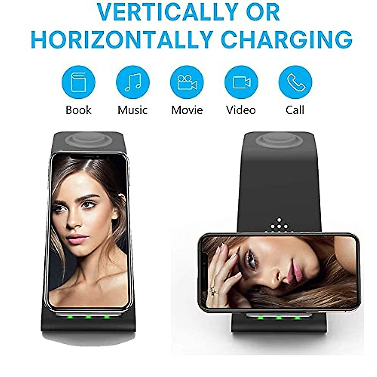 Wireless Charger Stand Dock 3 in 1 Fast Qi Wireless Charging Station for Multiple Devices Apple Watch 7/6/SE/5/4/3/2,Airpods Pro 2,iPhone 14/13/13Pro Max/12/12Pro/SE/X/XR/XS/8/pixel 7/Pixel 6/Android