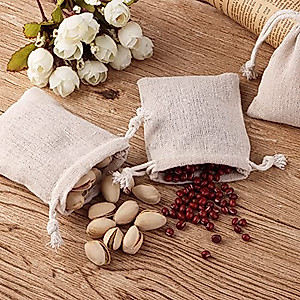 erduoduo Pack of 50 Small Burlap Bags with Drawstring,3x4inch Gift Little Burlap Drawstring Bags,Reusable Small Sachet Bags/Tea Bag