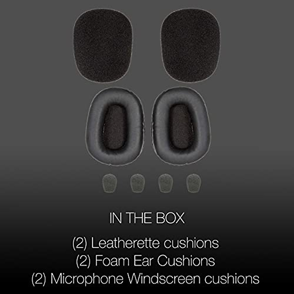 BlueParrot B450-XT Cushion Kit - Includes Foam and Leatherette Replacement Ear Cushions, Four Foam Windscreens (for B450-XT only - 1st Gen Prior to May 2020) VXI-204019-B