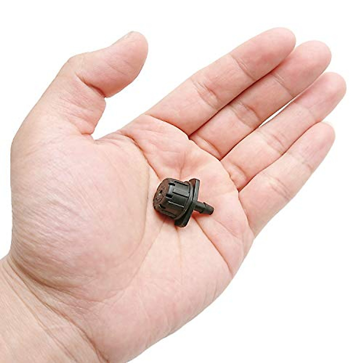 Axe Sickle 100 Pcs Adjustable Irrigation Drippers Sprinklers 1/4 Inch Emitter Dripper Micro Drip Irrigation Sprinklers for Watering System, Black.