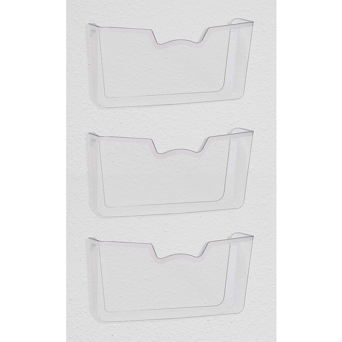 3 Pack - Simple Houseware Clear Single Pocket Wall Mount File Holder