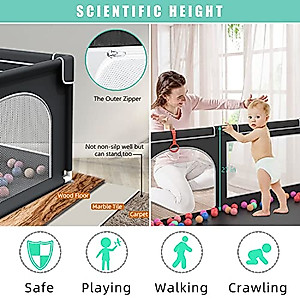 Baby Playpen , Baby Playard, Playpen for Babies with Gate Indoor & Outdoor Kids Activity Center with Anti-Slip Base , Sturdy Safety Playpen with Soft Breathable Mesh , Kid's Fence for Infants