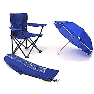 Redmon Umbrella Kids Camping Chair with Matching Shoulder Bag,Nylon, Royal Blue