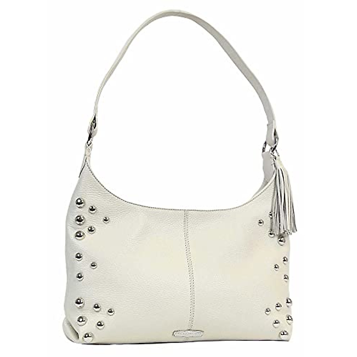 Harley-Davidson Women's Heavy Metal Studded Genuine Leather HOBO Purse - Cream