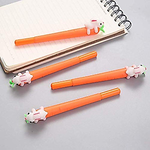 BinaryABC Carrot Bunny Rabbit Gel ink Pen,Easter Gift Easter Party Decoration,5Pcs