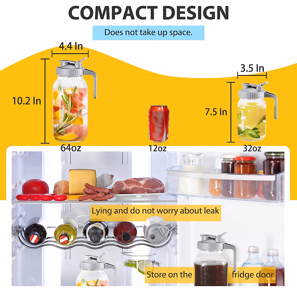 Glyntrof Breast Milk Pitcher, 32 oz Heavy Duty Glass Mason Jar with Pour Spout Lid, Breastmilk Jug for Iced Drinks, Cold Beverage or Juice Storage Container in Fridge