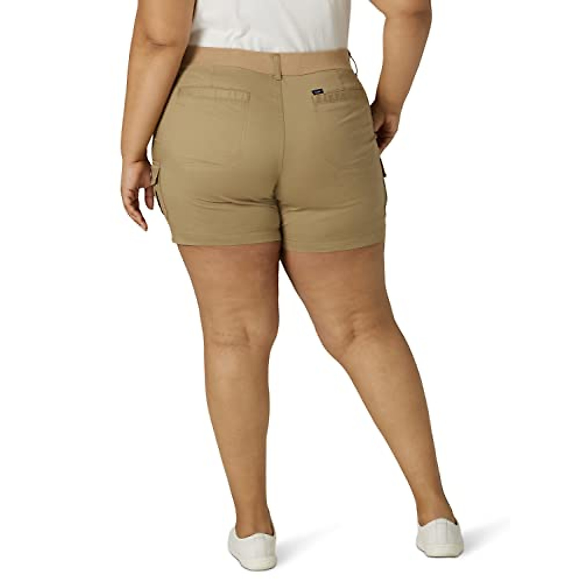 Lee womens Plus Size Flex-to-go Mid-rise Seamed Cargo Shorts, Oscar Khaki, 18 Plus