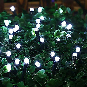 Flacchi White Christmas Lights 82Ft 200 LED Timer 8 Modes Low Voltage String Lights Indoor Outdoor