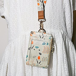 Lanyard Wallet,Wallet Lanyard,lanyards for id Badges,lanyards for id Badges for Women,Lanyard Wallet for Women,Fashion Badge Holder with Zipper (Light Yellow)