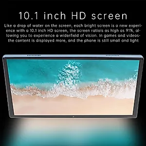 2 in 1 Tablet with Keyboard, 10.1 Inch HD 5G WiFi Tablet for Android12, 8GB RAM 256GB ROM, 7000mAh Octa Core 4G LTE Tablet with Dual Cameras for Study Office Game (US Plug)