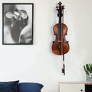Peng Da Violin Viola Wall Mount Hanger,Violin Viola Hook,with Bow Hook,Home & Studio Wall Mount Violin Hangers