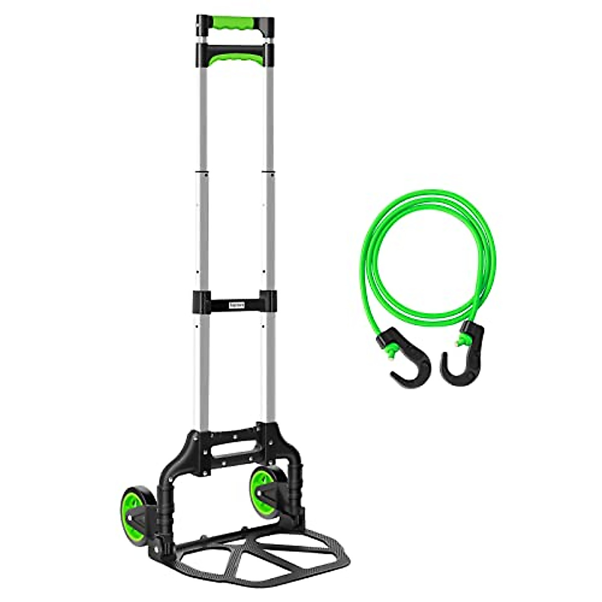 Dolly Cart Extended Handle Folding Hand Truck Dolly by Teprovo, Foldable Hand Cart Height 43.3 in Load 175 lb, Lightweight Foldable Hand Truck for Indoor and Outdoor Transport Moving.