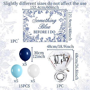 JeVenis Something Blue Before I Do Backrdrop for Women Something Blue Bridal Shower Decoration Banner Blue Bridal Shower Bachelorette Engagement Wedding Party