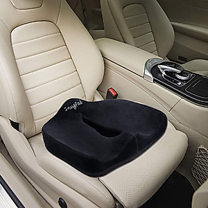 SnugPad Premium Memory Foam Seat Cushion, for Sciatica Tailbone Back Pain Relief, Posture Correction. Orthopedic Sitting Pillows for Office Chair, Car, Truck, Kitchen, Wheelchair with Non-Slip Bottom