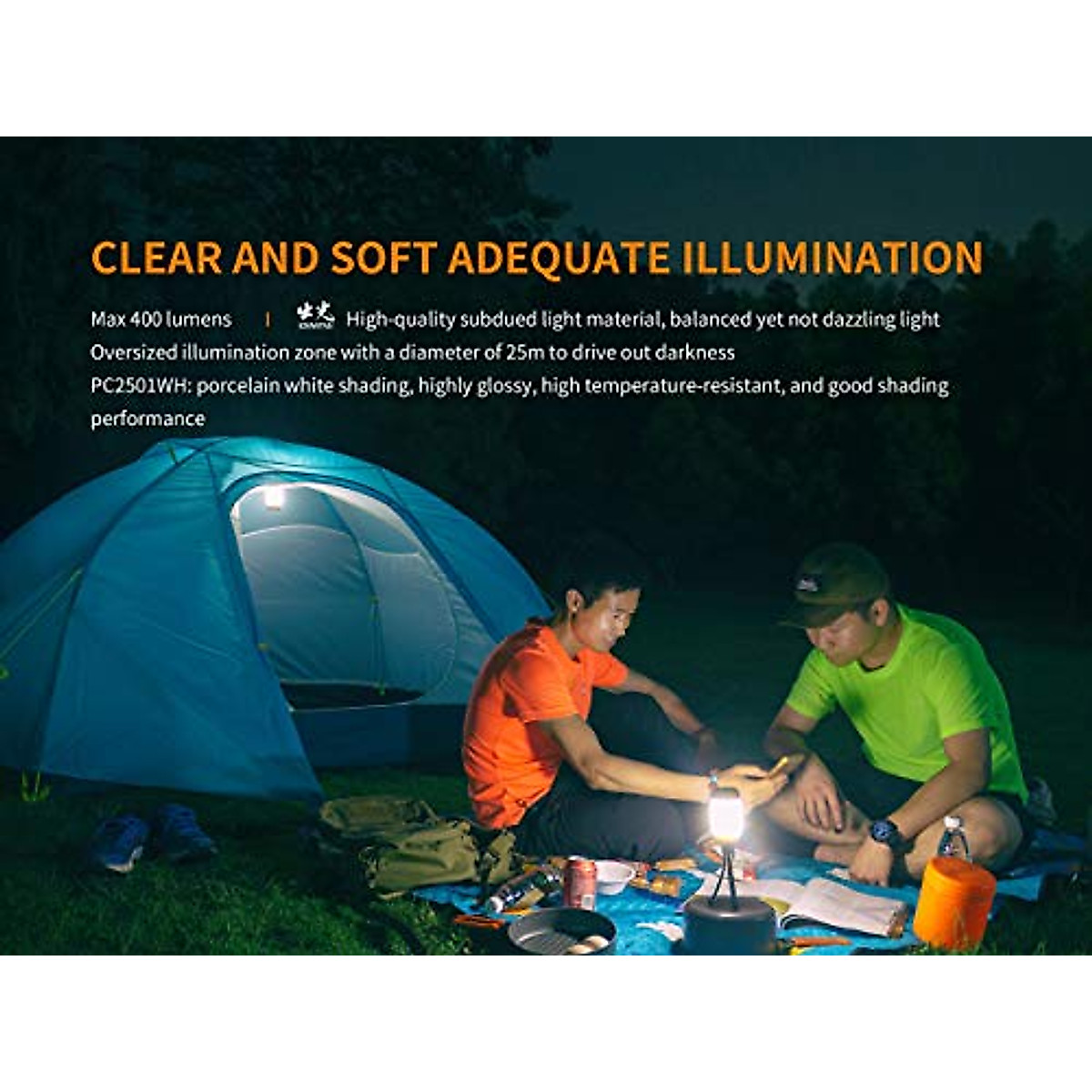 Fenix CL26R LED Rechargeable Camping Lantern (RED), White and Red Multi-Directional Lighting, with LumenTac Organizer