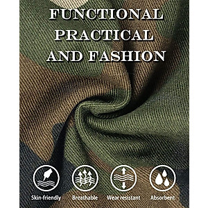 zeetoo Mens Relaxed-Fit Cargo Pants Multi Pocket Military Camo Combat Work Pants GZ03 Green Camo