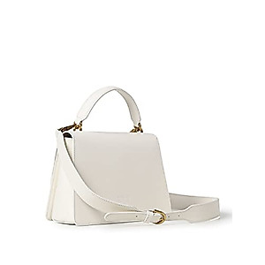 Pinko CROSSBODY BAG IN WHITE LEATHER WITH GOLD LOVEBIRDS LOGO BUCKLE AND CHAIN ​​SHOULDER STRAP 100066A0F1