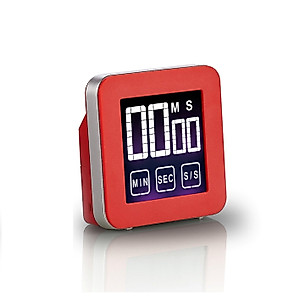 Cook N Home Touch Screen Digital Kitchen Timer Red and White, 2-pack