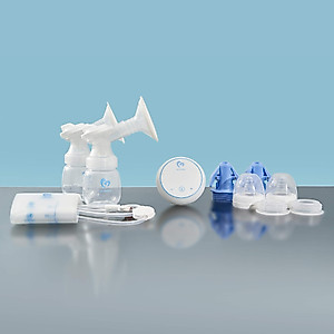 Bellababy MiniO Breast Pump,Electric Double Breast Pump Rechargeable,Come with 24mm Detachable Flanges,10 Storage Bags,2 Storage Bag Adapters,2 Bottle Neck Adapters