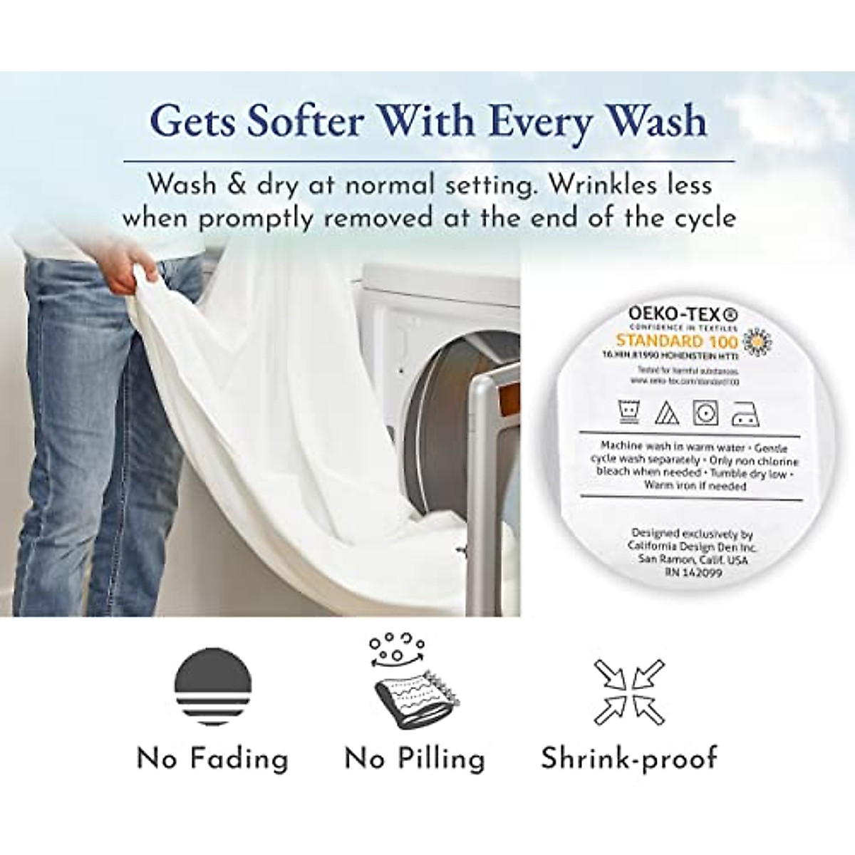 California Design Den Full Size Sheet Sets, Natural 100% Cotton Sheets, Soft Luxury 400 Thread Count Sateen 4 Pc Bedding Sheets & Pillowcase Set, Deep Pocket Cooling Sheets (Bright White Sheets)